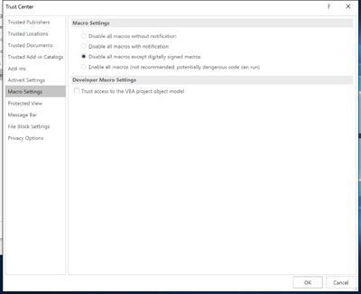 Check your security settings and enable macros in Word.