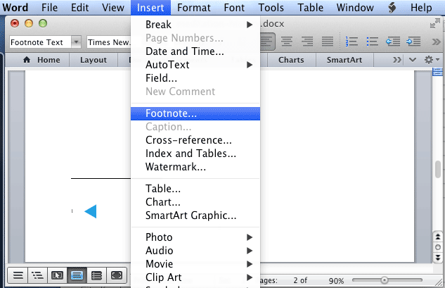 Formatting in text cites