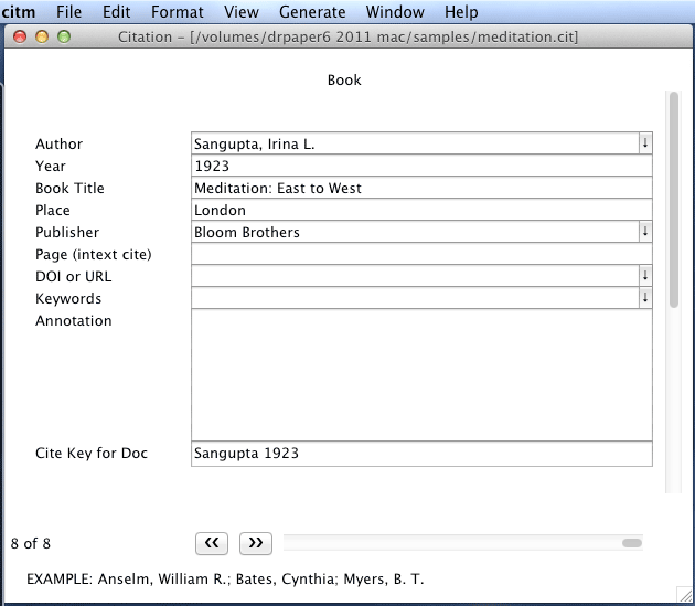 Formatting in text cites